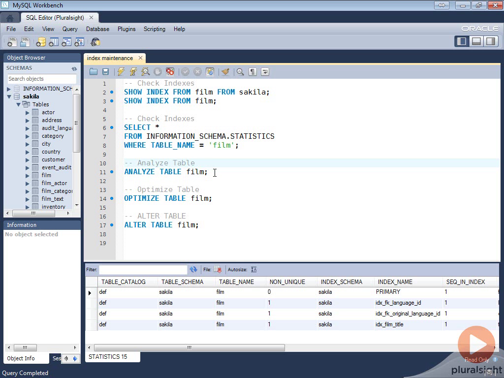 Pluralsight MySQL MySQL