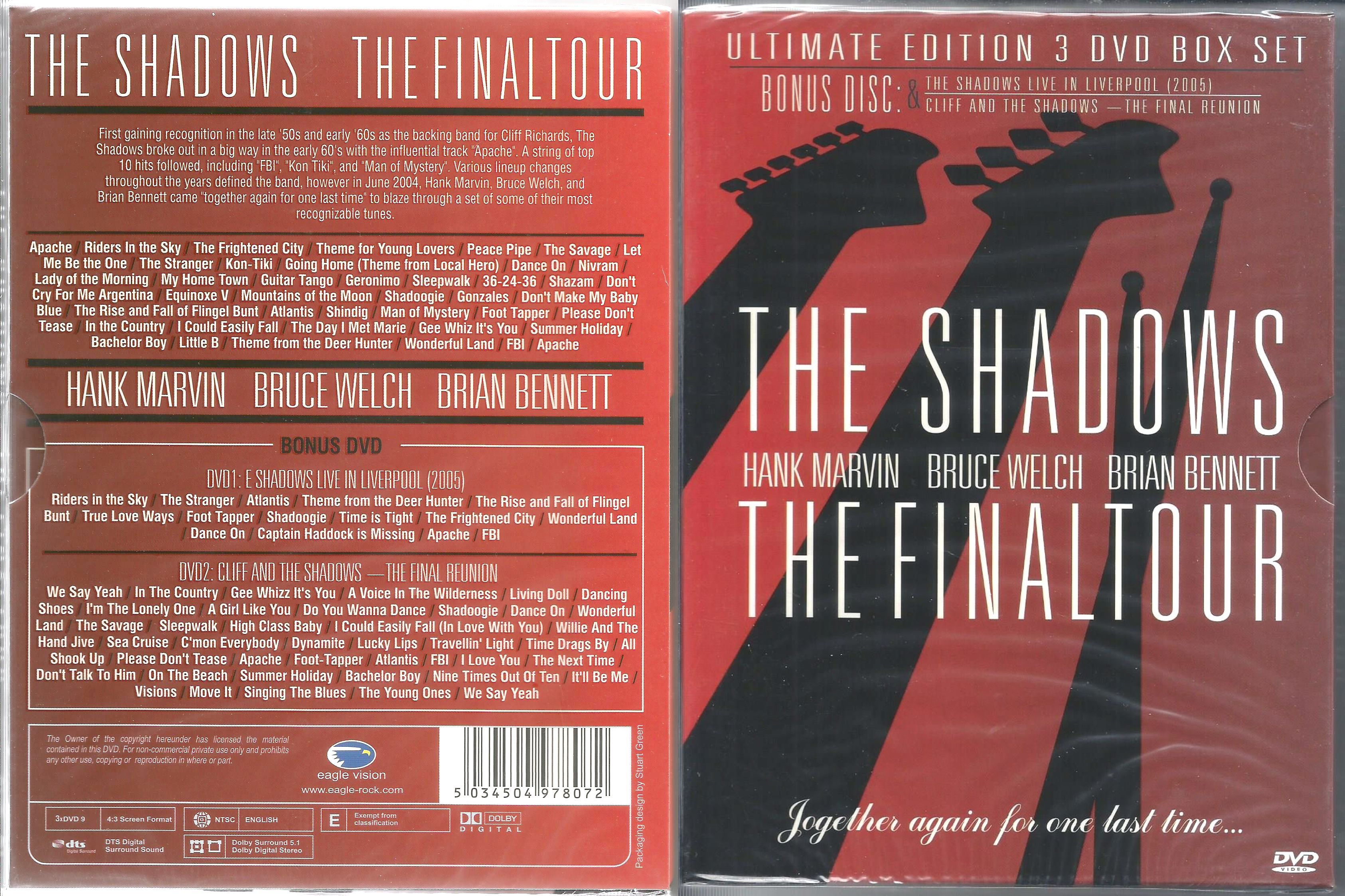 Shadows The final tour 3dvd boxed set including dvd1 the final tour dvd2 live in liverpool dvd3 ...